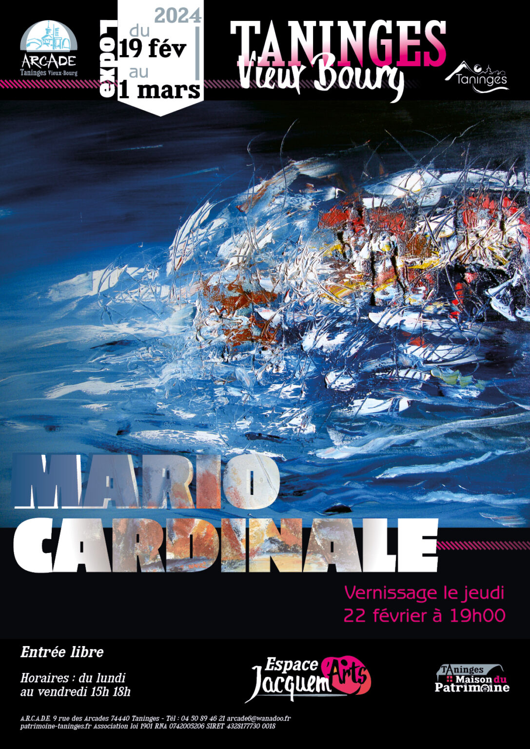 Exposition de peinture. Mario Cardinale – A.R.C.A.D.E. Taninges